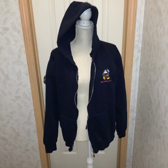 Disney | Shirts | Vintage Walt Disney World Mickey Mouse Zip Up Hoodie ...